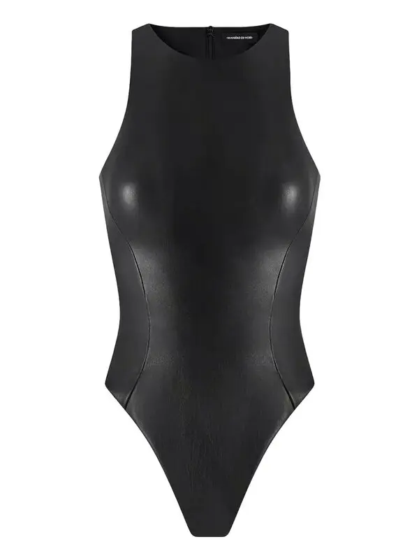 Manière De Voir Racer Neck Bodysuit - Black
