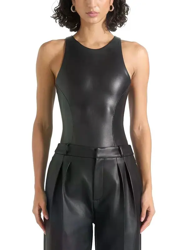 Manière De Voir Racer Neck Bodysuit - Black