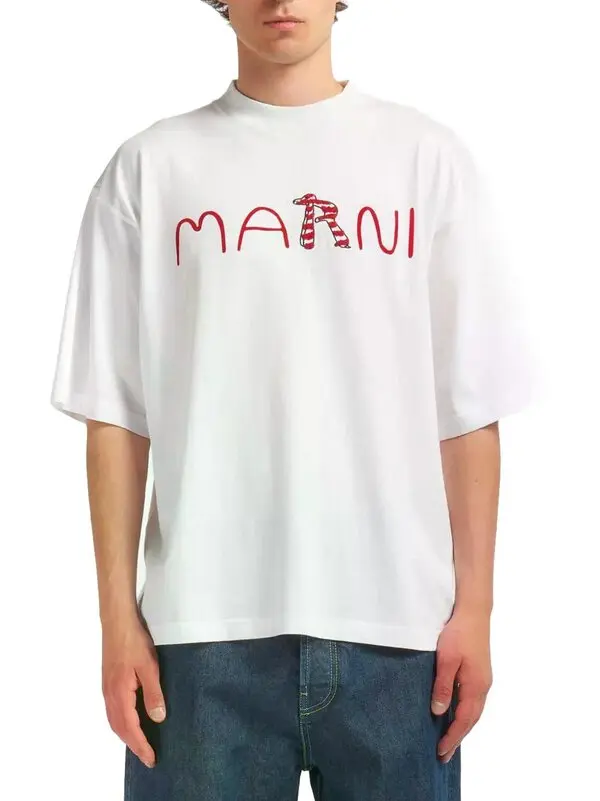 Marni Embroidered Logo T-shirt - White