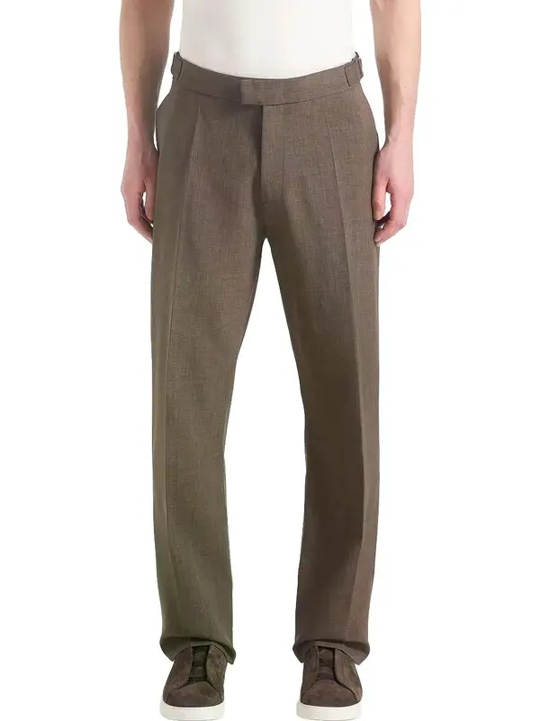 Manière De Voir Joseph Hatched Tailored Trousers - Brown