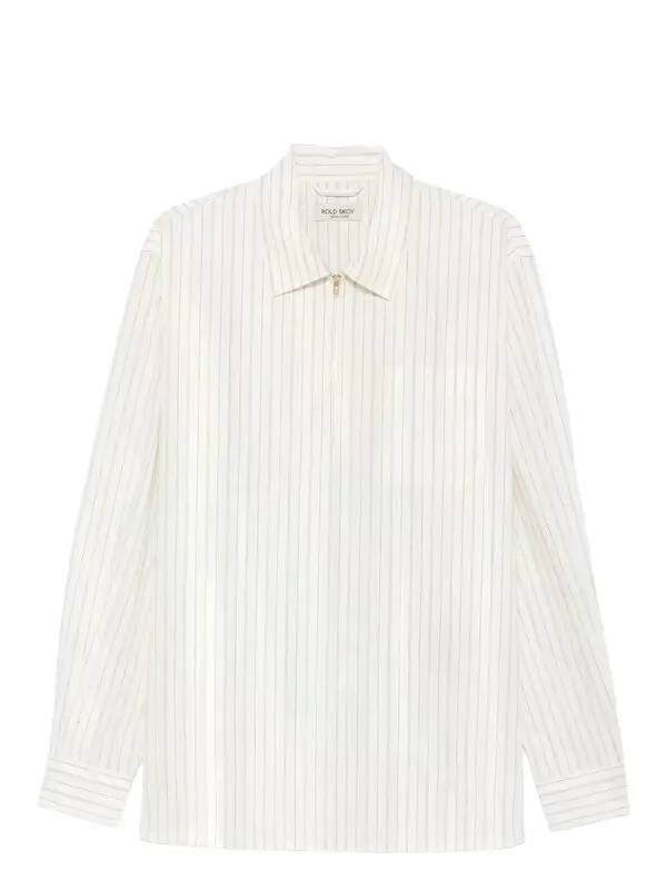 ROLD SKOV Zip Striped Shirt - White