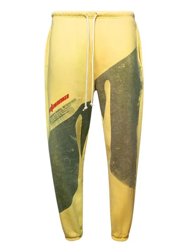 RRR123 Graphic-print Track Pants - Yellow