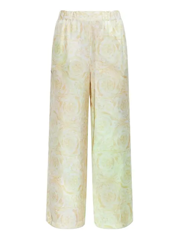 Versace Floral-patterned Trousers - White