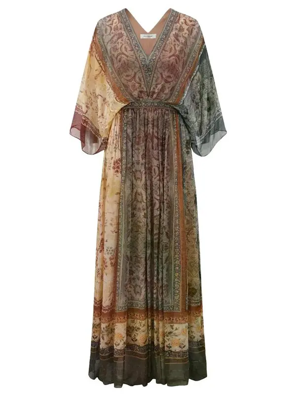 INTO THE EAST Floral-print Maxi Dress - Brown