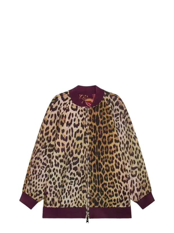 Malìparmi Leopard Floral-print Reversible Sweatshirt - Purple