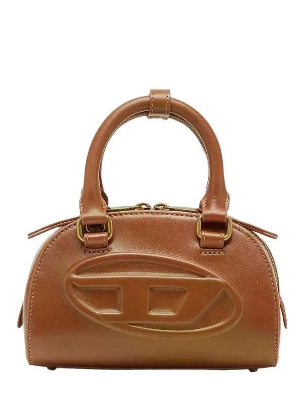 DIESEL® 1dr Dome Embossed Logo Crossbody Bag - Brown