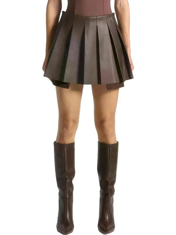 Manière De Voir Pleated Mini Skirt - Brown