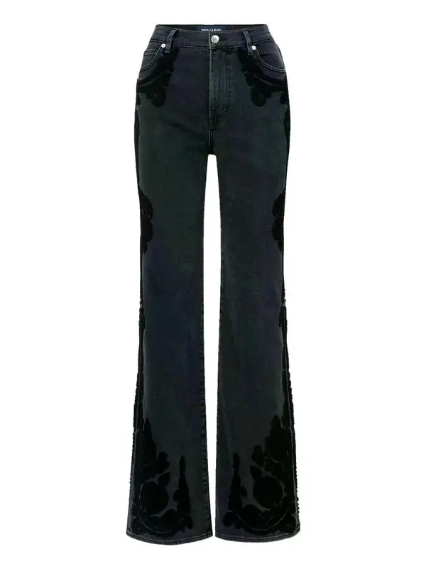 Veronica Beard Embroidered Jeans - Black