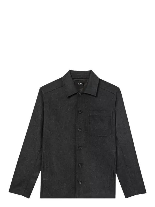 A.p.c. Chest-pocket Button-fastening Shirt Jacket - Grey