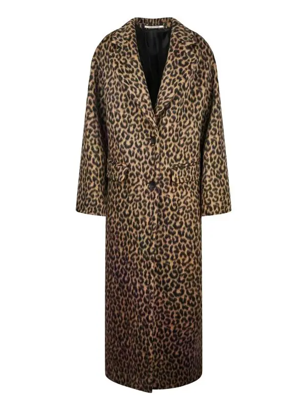 Tagliatore Leopard-print Single-breasted Coat - Brown