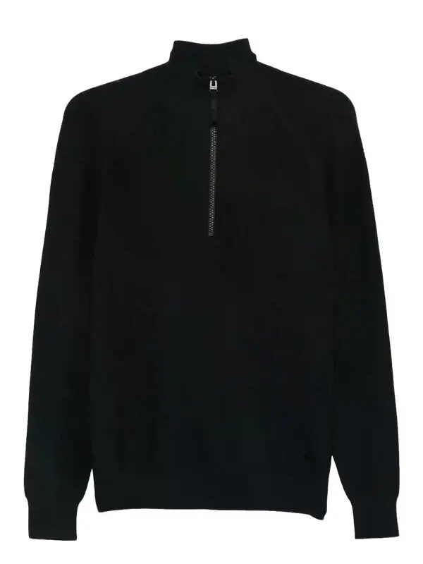 ALPHATAURI Half-zip Roll Neck Sweater - Black