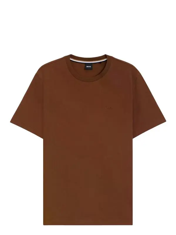 BOSS Logo-print Crew-neck T-shirt - Brown