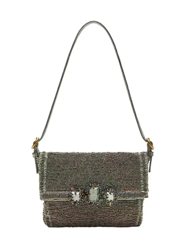 Malìparmi Beaded-embellished Shoulder Bag - Grey