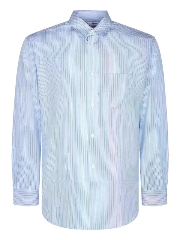 Comme Des Garçons Chest-pocket Striped Shirt - Blue