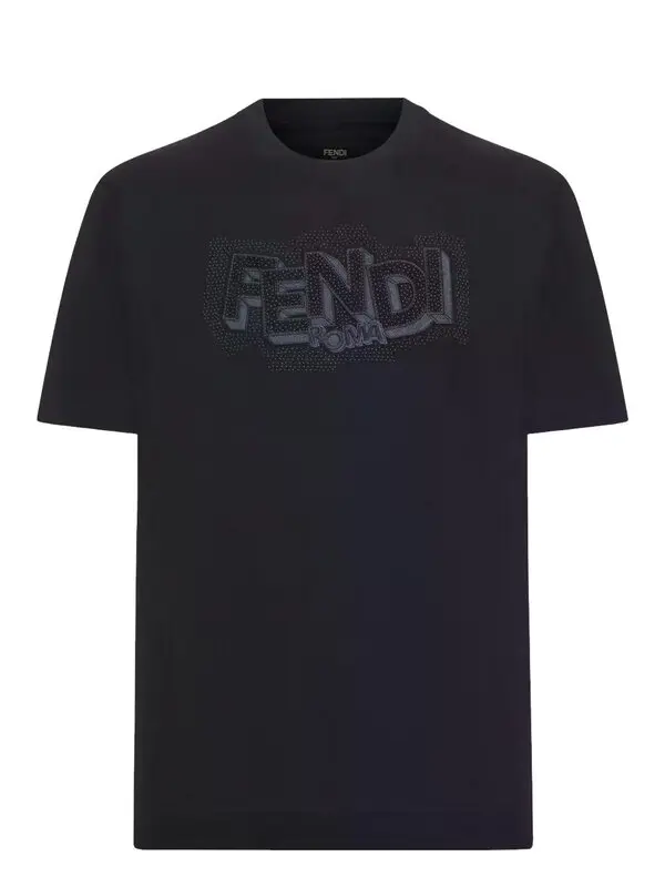 Fendi Graphic-embroidered T-shirt - Black