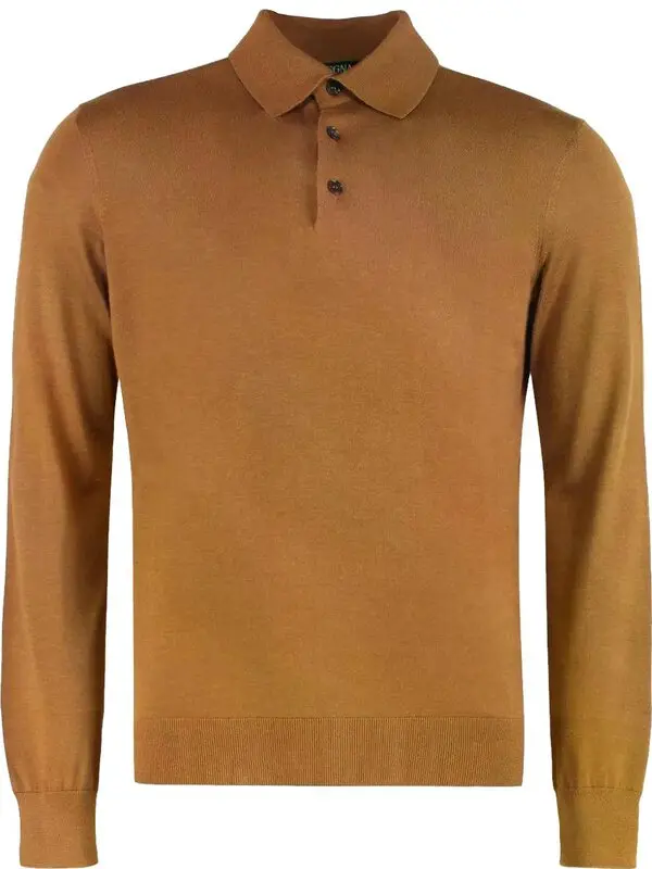 Zegna Long-sleeve Polo Shirt - Brown