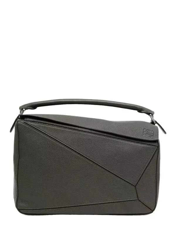 Loewe Large Puzzle Leather Shoulder Bag - Grey