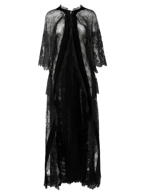 Alberta Ferretti Lace Maxi Dress - Black