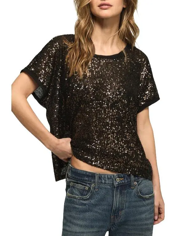 Lucky Brand Sequin T-shirt - Brown