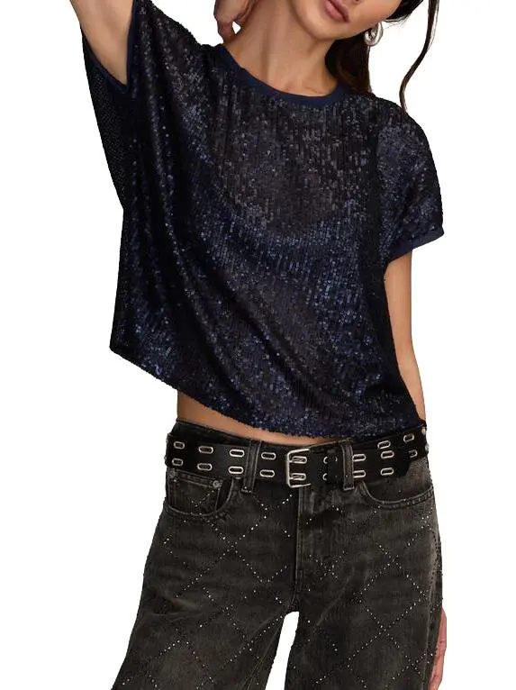 Lucky Brand Sequin T-shirt - Moonlit Ocean