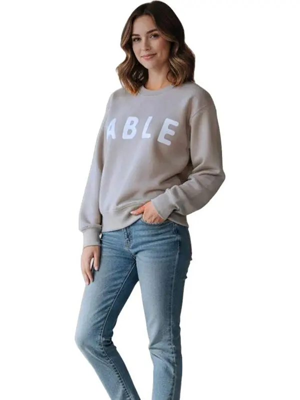 ABLE Relax Crew Sweatshirt - Bone