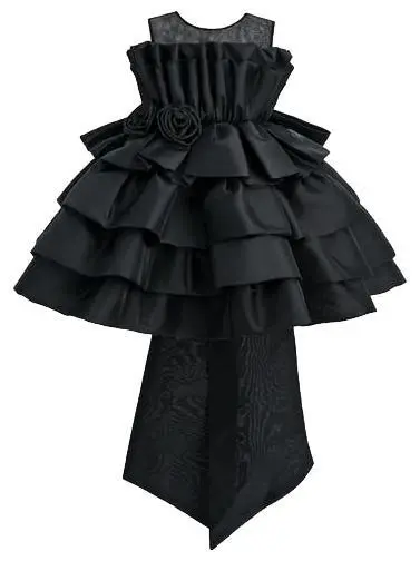TULLEEN Tiered Bow Dress - Black