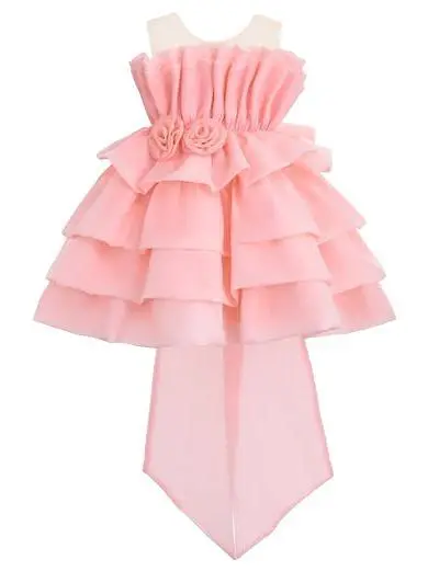 TULLEEN Tiered Bow Dress - Pink