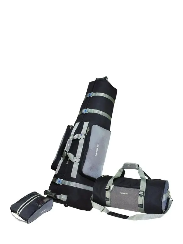 SAMSONITE Golf Deluxe 3 Piece Travel Set - Silver/black
