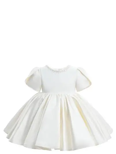 TULLEEN Suncrestia Pearl-accented Dress - Ivory