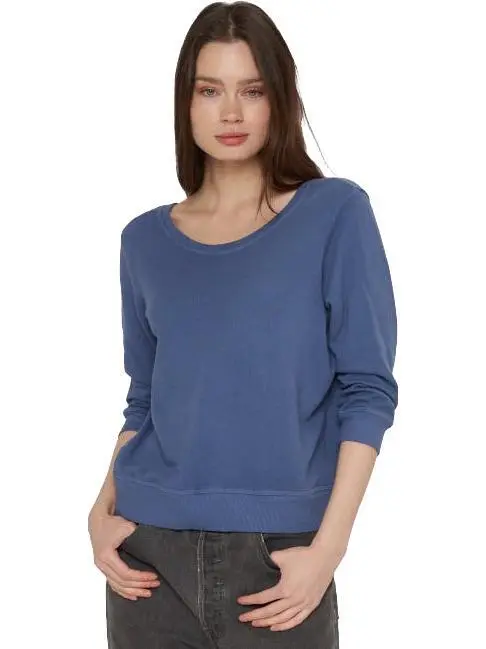 WILT CLOTHING Backless French Terry Sweatshirt - Blueberry