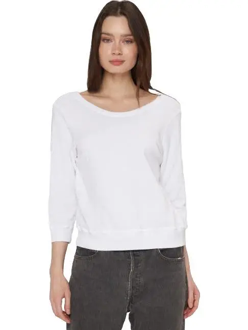 WILT CLOTHING Backless French Terry Sweatshirt - White