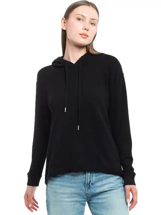 WILT CLOTHING Hi-lo Lace Hem Hoodie - Black