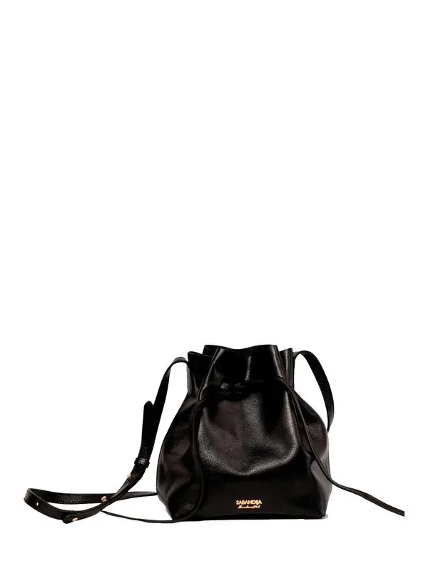 SABANDIJA Courtesy Leather Bucket Bag - Black