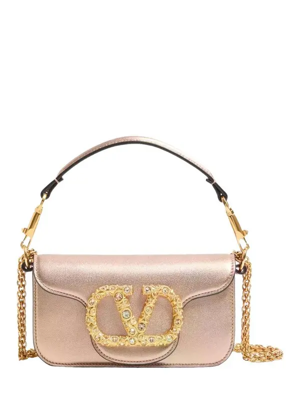 Valentino Garavani Locò Small Shoulder Bag With Jewel Logo - Pink
