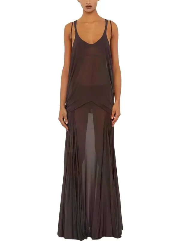 Christopher Esber Solea Suspension Macrame Tank Maxi Dress - Brown