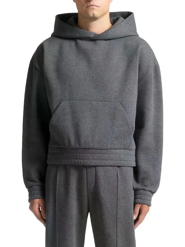 Manière De Voir Embossed Kangaroo-pocket Hoodie - Grey