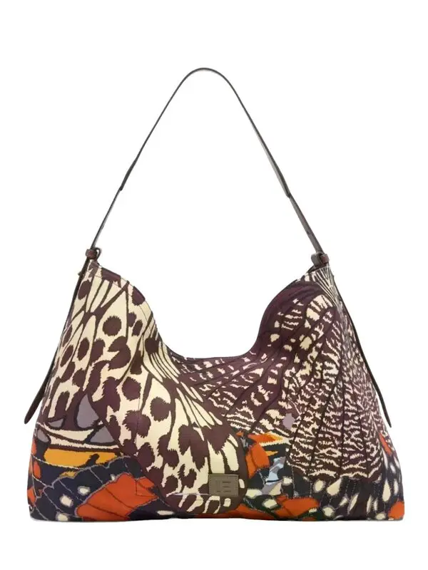 INOUI EDITIONS Butterfly-print Shoulder Bag - Brown