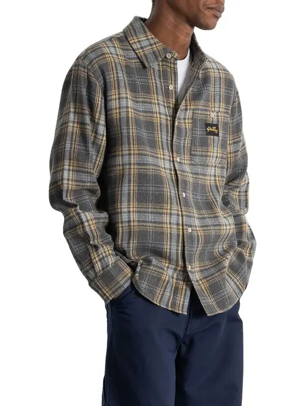 STAN RAY Plaid Flannel Button-up Shirt - Charcoal Plaid
