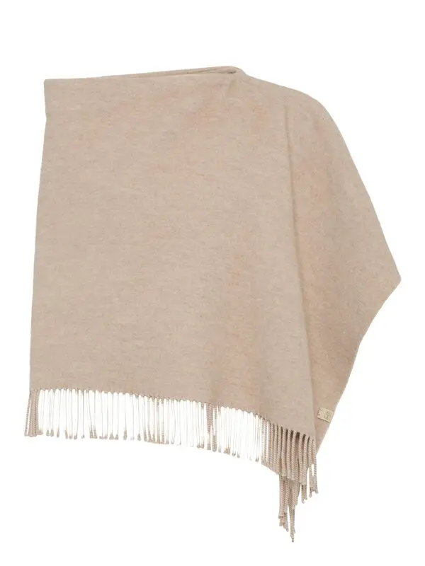 Brunello Cucinelli Wool-cashmere Poncho - Beige