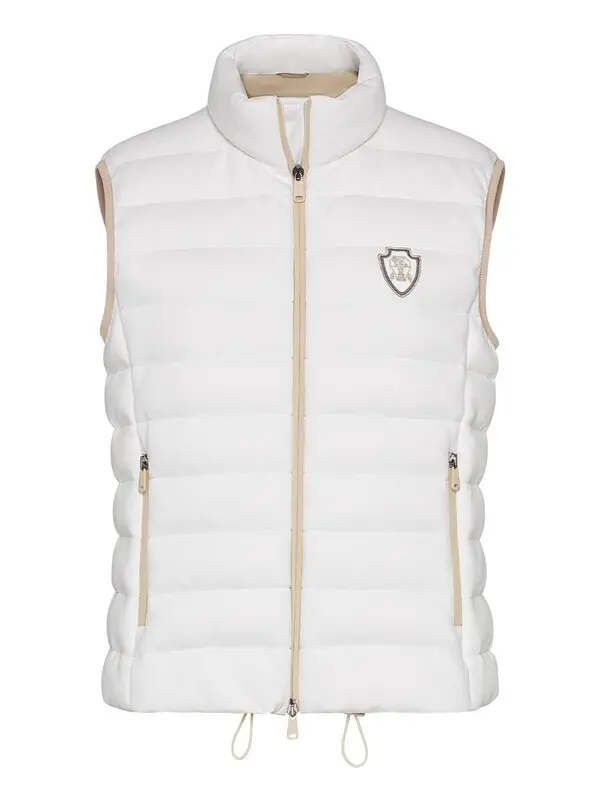 Brunello Cucinelli Techno Cotton Piqué Gilet - White