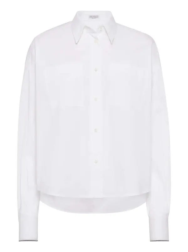 Brunello Cucinelli Cotton-blend Monili Shirt - White