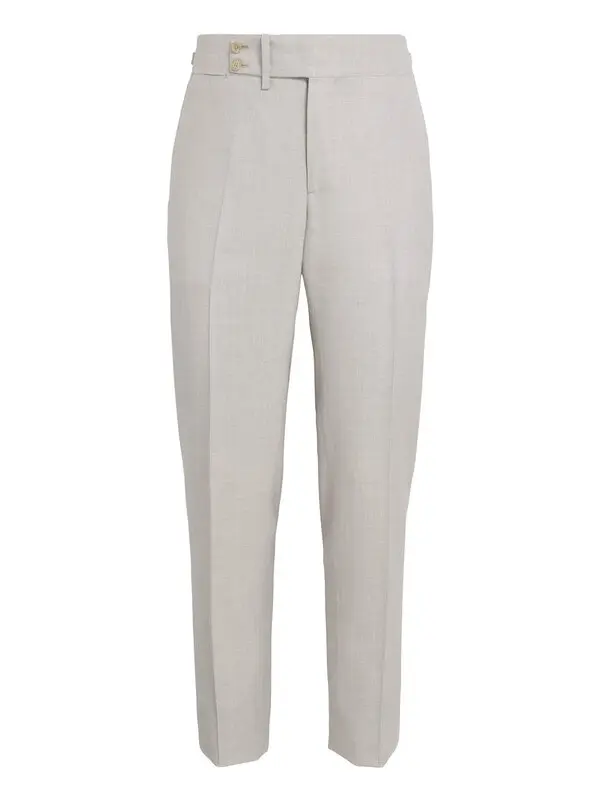 Isaia Wool-silk-linen Trousers - White