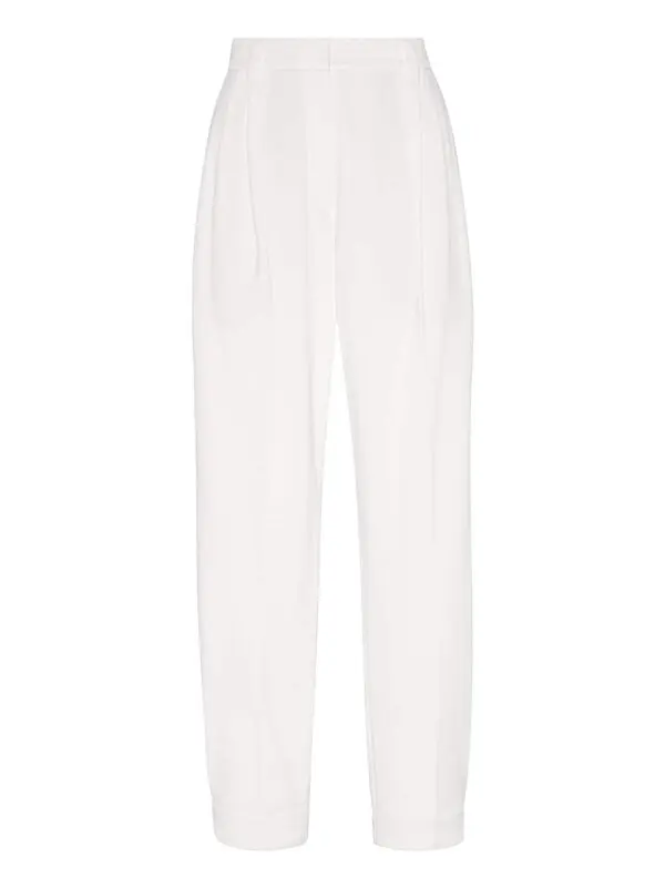 Brunello Cucinelli Techno Cotton Piqué Sartorial Trousers - White