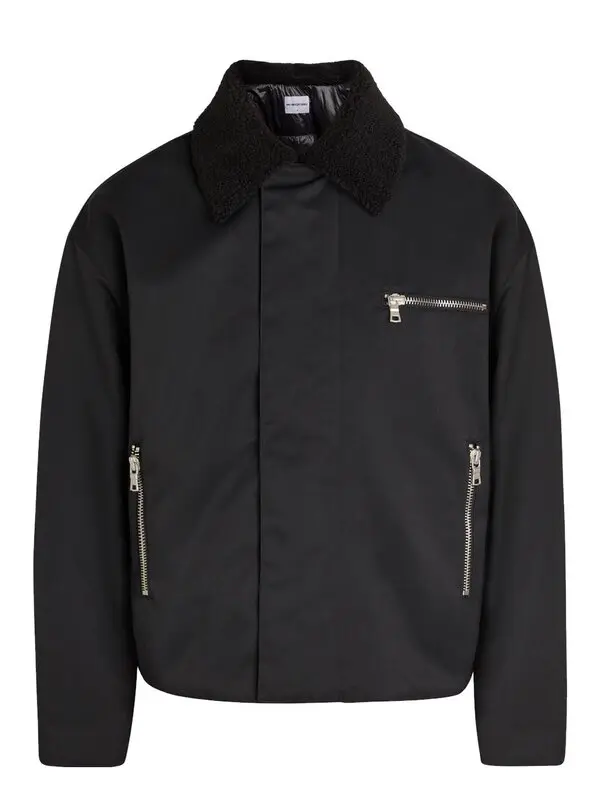 MKI MIYUKI ZOKU Padded Shearling-collar Nylon Jacket - Black