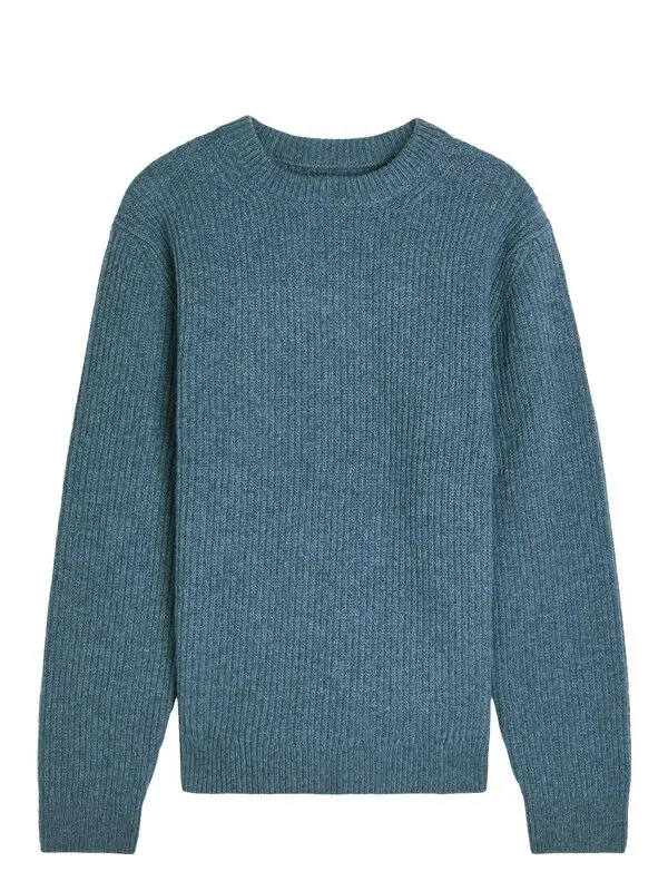 Nudie Jeans August Ribbed-knit Wool Jumper - Blue