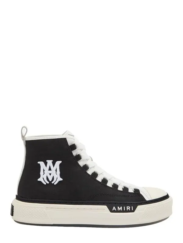 Amiri Ma Court Hi Logo-embroidered Sneakers - Black