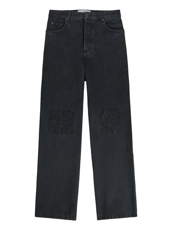 Loewe Anagram Straight-leg Jeans - Black