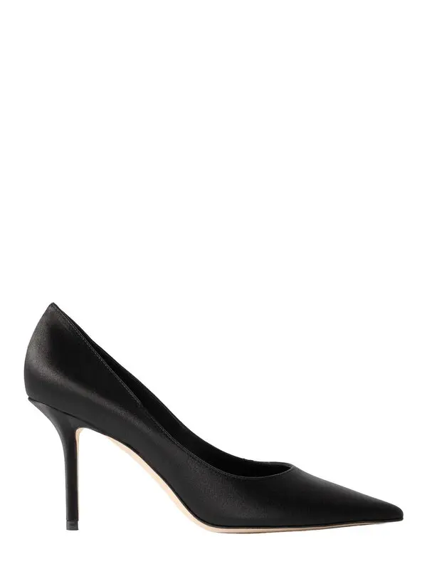 JIMMY CHOO Love 85 Satin Pumps - Black