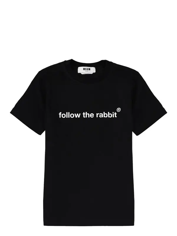 MSGM Follow The Rabbit" T-shirt - Black