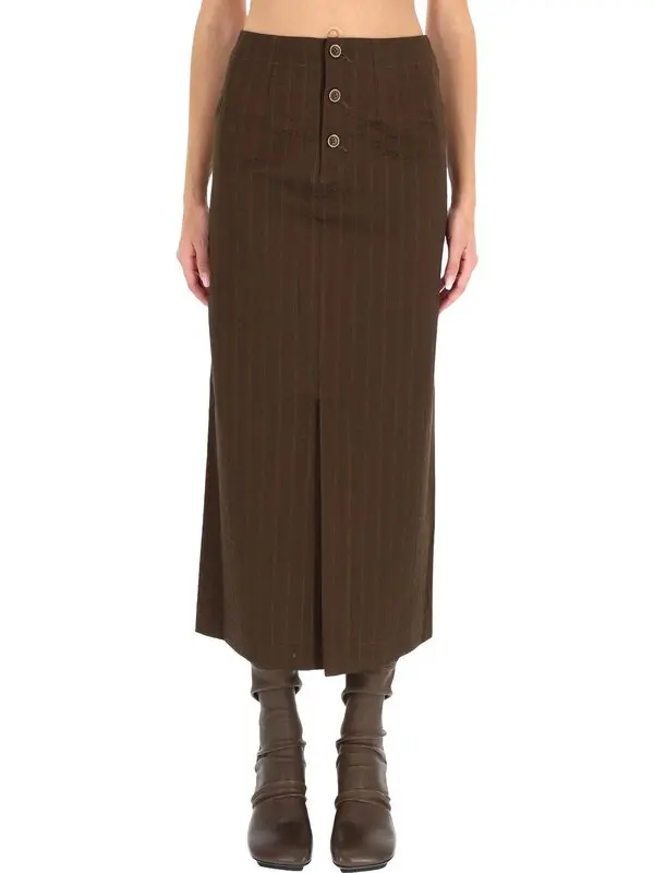 UMA WANG Gad Midi Skirt - Brown